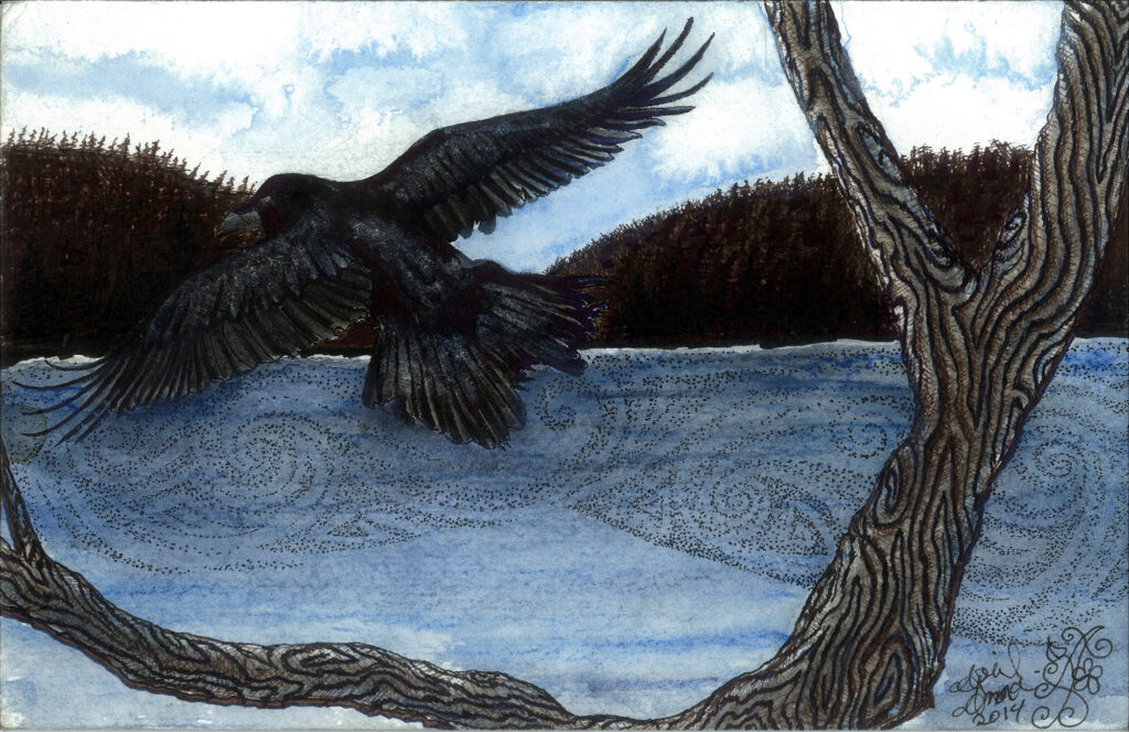 Raven Flying - The Art of April-Anna